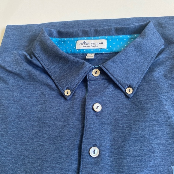 Peter Millar | Shirts | Peter Millar Navy Button Down Golf Polo With ...